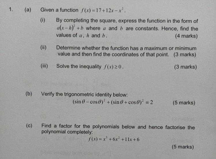 Solved Dear Maths expert, please help to support answer all | Chegg.com