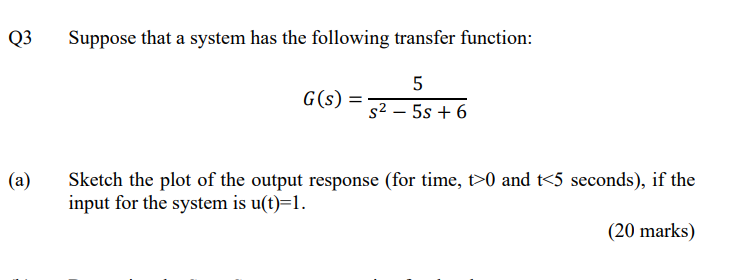 Solved Suppose that a system has the following transfer | Chegg.com