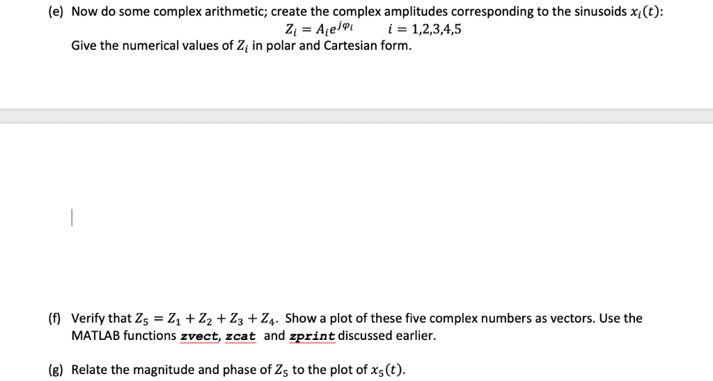 Verify Addition of Sinusoids Using Complex | Chegg.com
