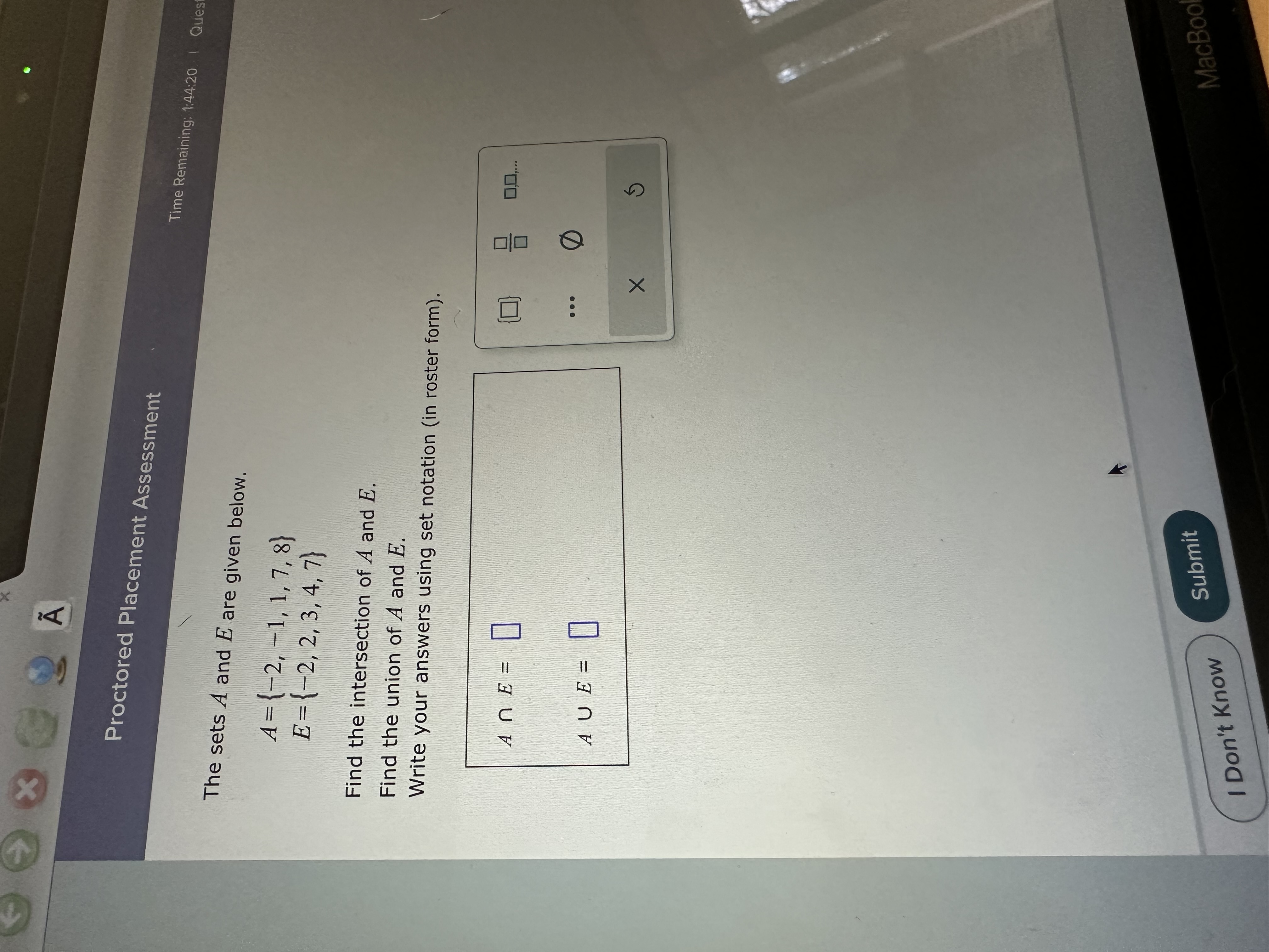 Solved The sets A and E ﻿are given | Chegg.com