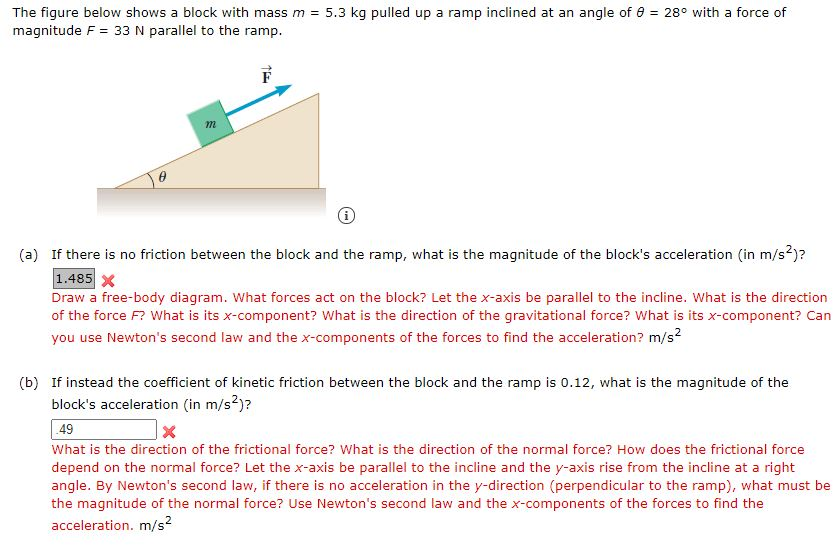 Solved The figure below shows a block with mass m = 5.3 kg | Chegg.com