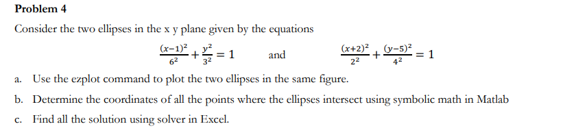 Solved Consider the two ellipses in the xy plane given by | Chegg.com