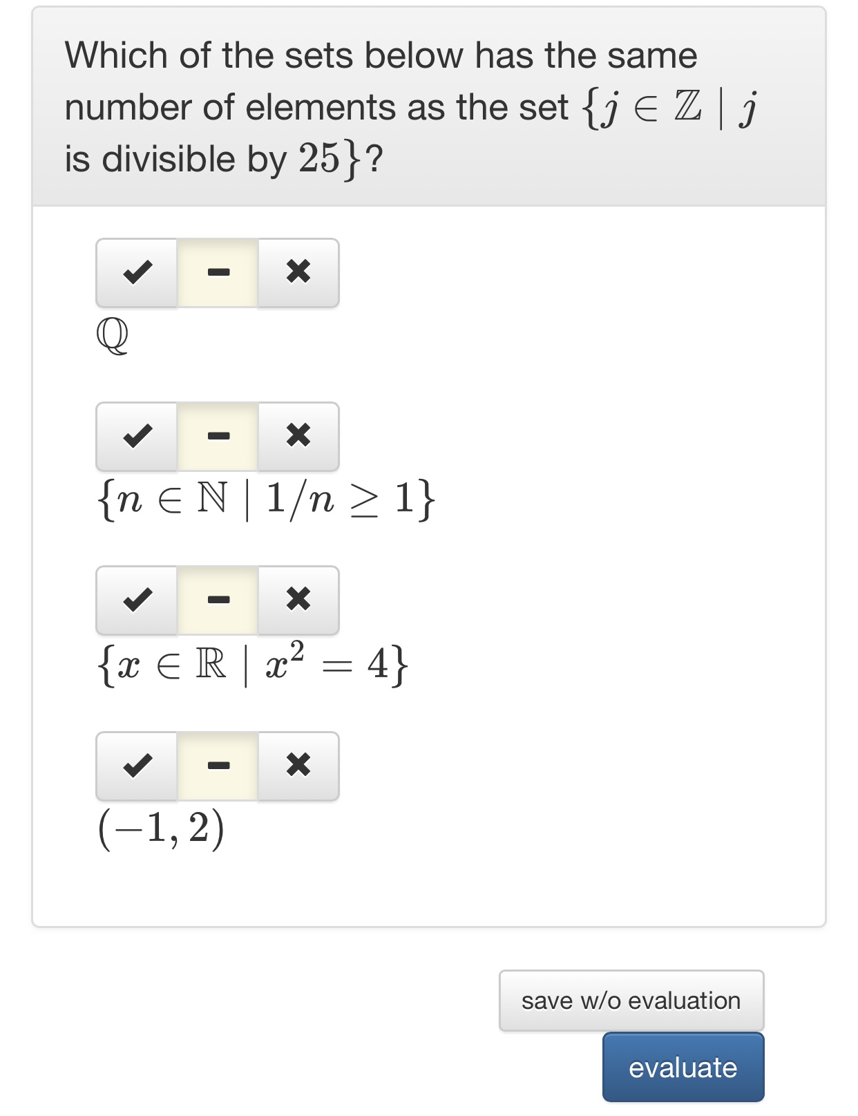Solved Which of the sets below has the same number of | Chegg.com