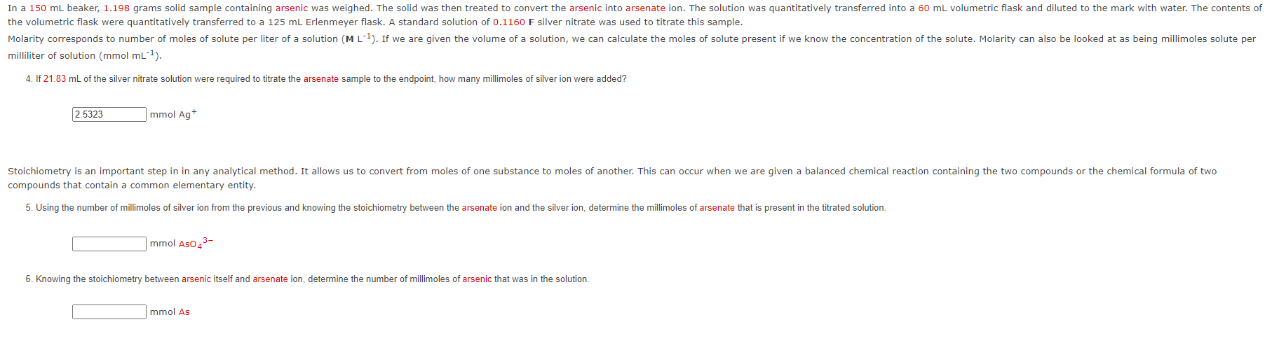 Solved the volumetric flask were quantitatively transferred | Chegg.com