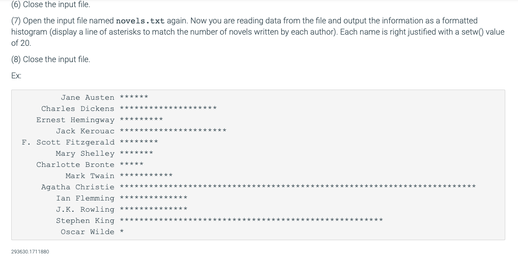 Solved 6.13 LAB*: Program: Data visualization (Streams) (1) | Chegg.com