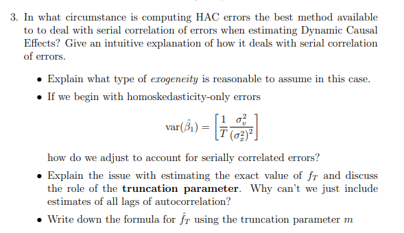 Solved 3. In what circumstance is computing HAC errors the | Chegg.com