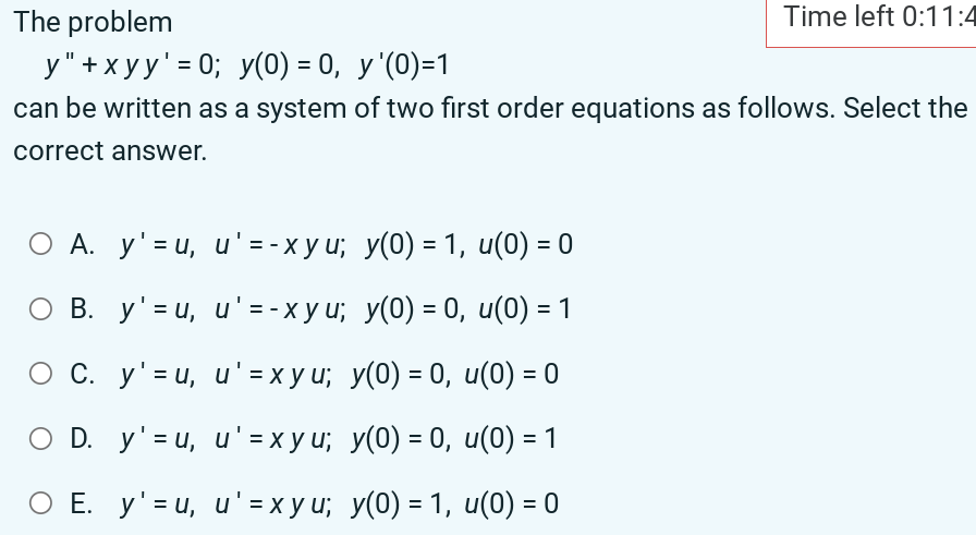 Solved The problem y" + xyy' = 0; y(0) = 0, y'(0)=1 can be | Chegg.com