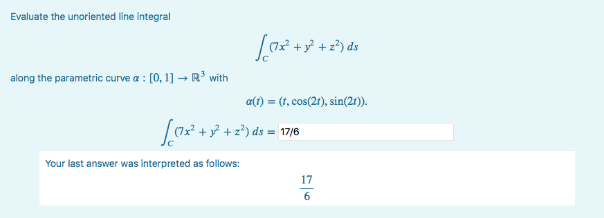 Solved Evaluate the unoriented line integral ∫C(7x2+y2+z2)ds | Chegg.com