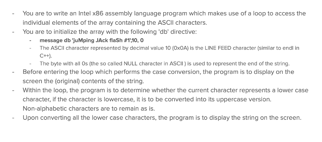 You are to write an Intel x86 assembly language | Chegg.com