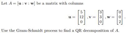 Solved Let A=[u:v:w] be a matrix with columns | Chegg.com