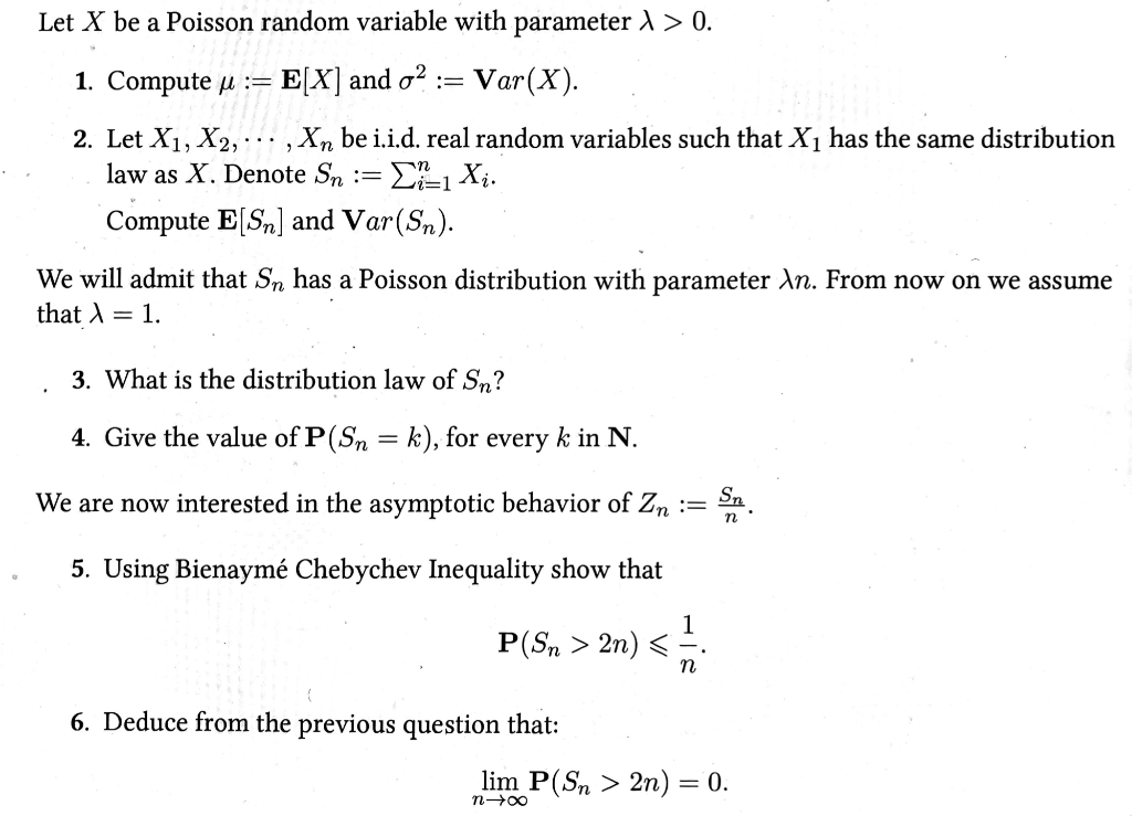Solved Let X Be A Poisson Random Variable With Parameter 1 0537