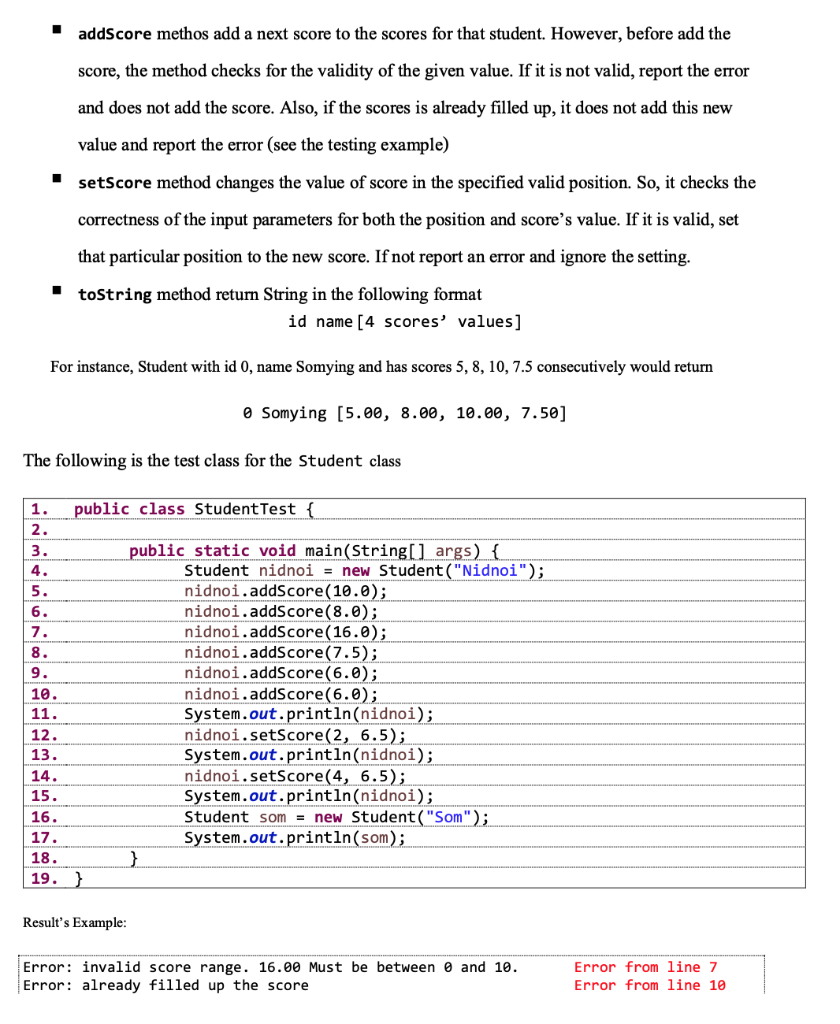 Solved 1. Write a Student class representing a student with | Chegg.com