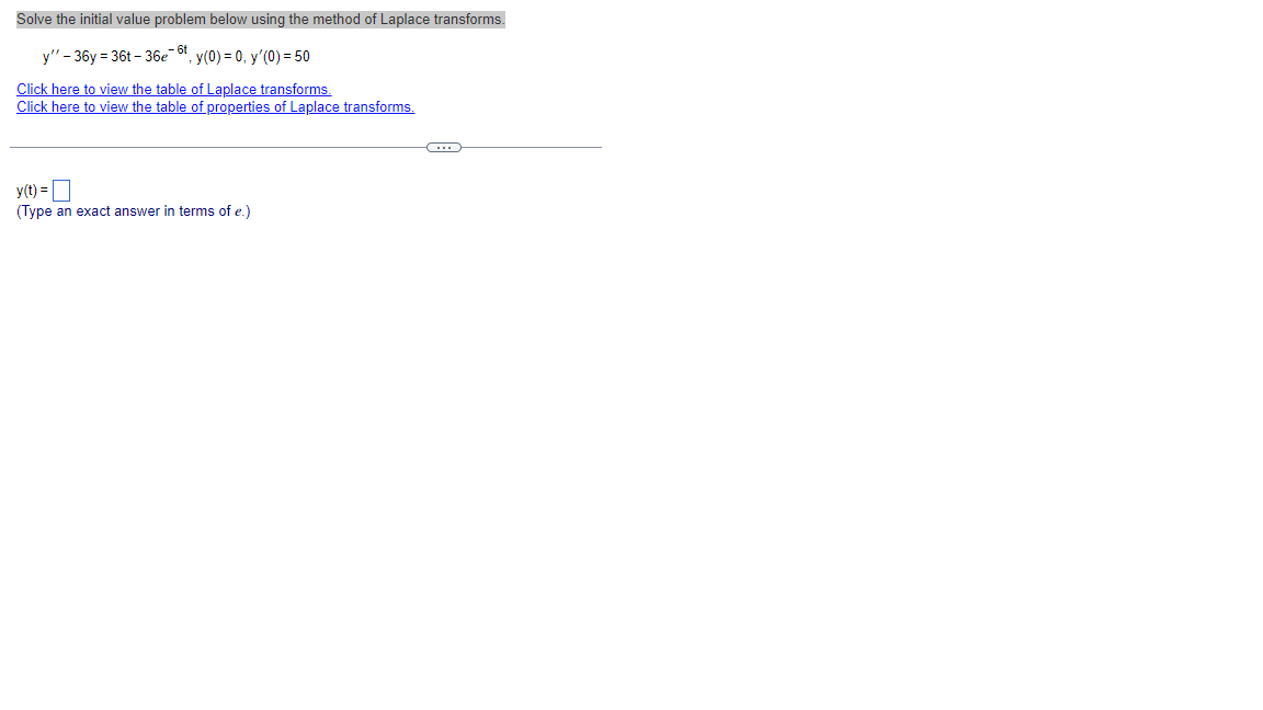 Solved Solve the initial value problem below using the | Chegg.com