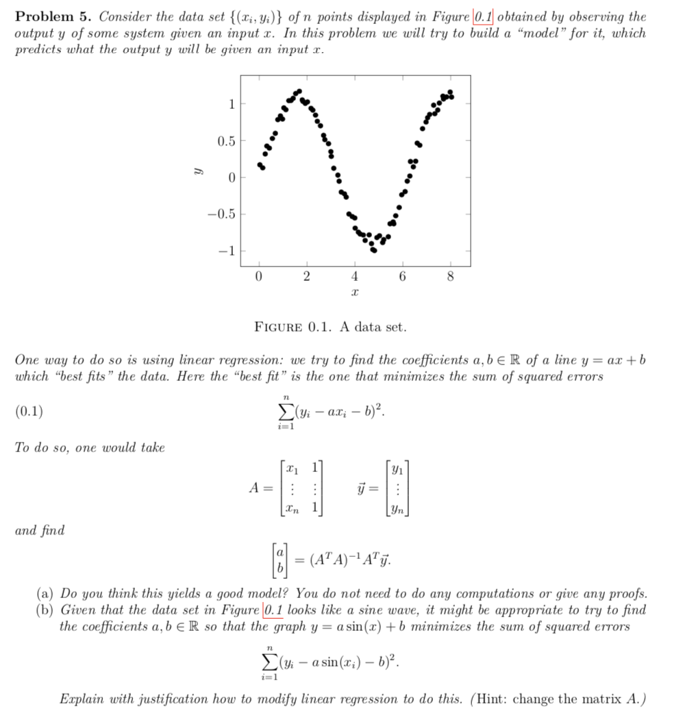 Problem 5. Consider the data set {(xi, yi)} of n | Chegg.com
