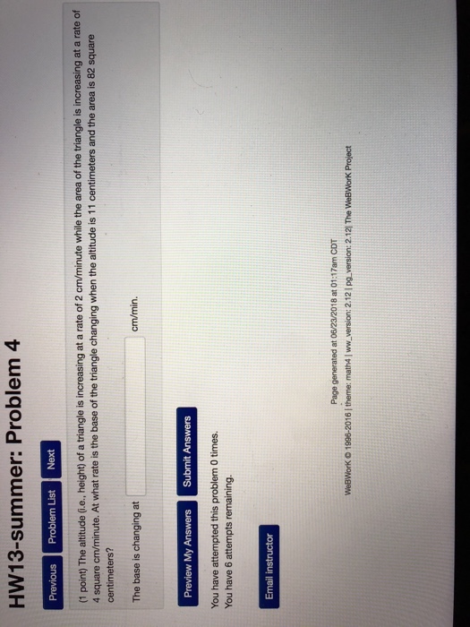 Solved HW13-summer: Problem 4 Previous Problem ListNext (1 | Chegg.com