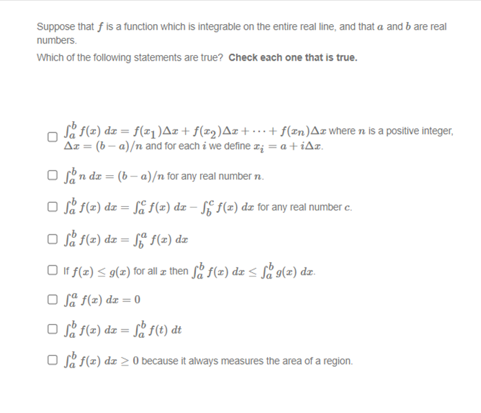 Solved Suppose that f is a function which is integrable on | Chegg.com