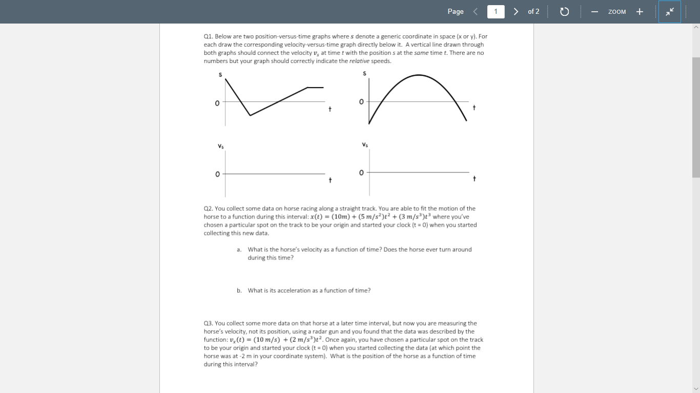 Solved Page of 2 0 - ZOOM + Q1. Below are two | Chegg.com