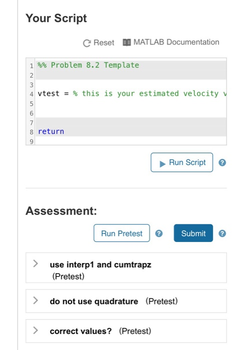 Solved Your Script C Reset Matlab Documentation 1 Problem 8652