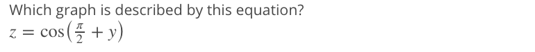 Solved Which graph is described by this equation? z = COS | Chegg.com