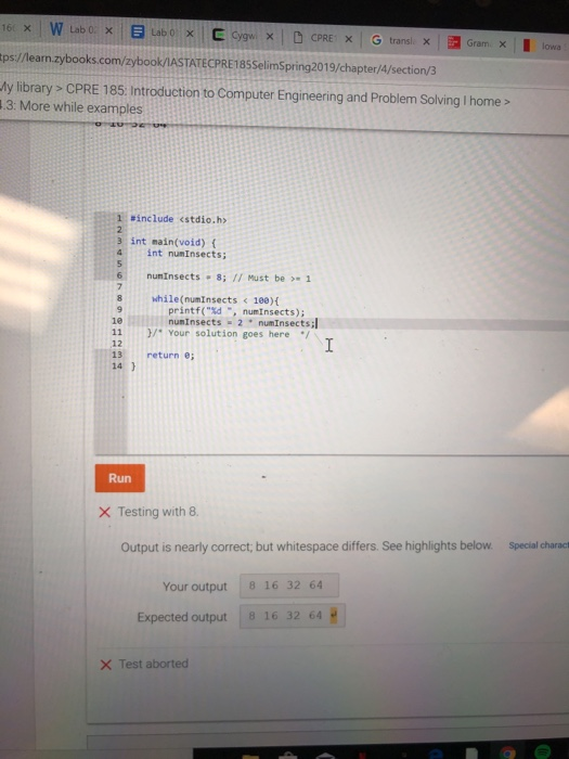 Solved tps://learnzybooks.com/zybook/ | Chegg.com