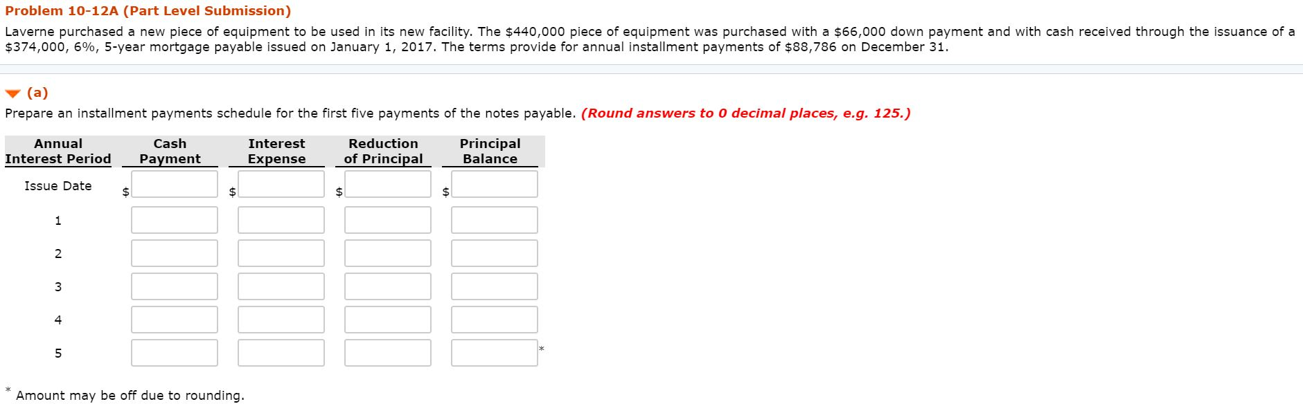 Solved Problem 10-12A (Part Level Submission) Laverne | Chegg.com