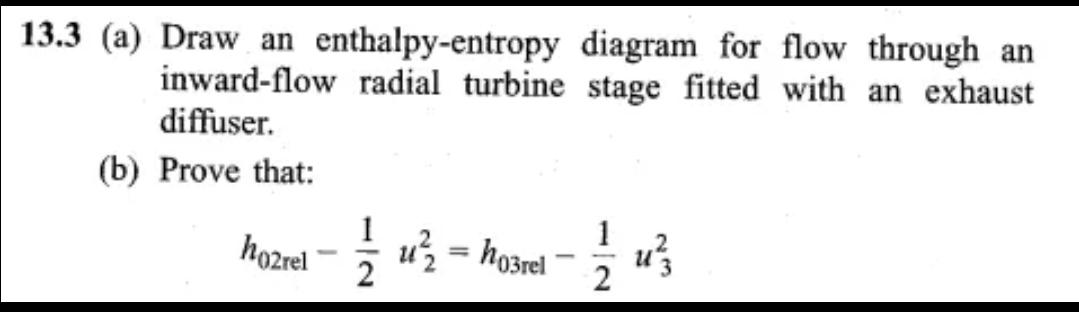 Solved 13.3 (a) Draw an enthalpy-entropy diagram for flow | Chegg.com