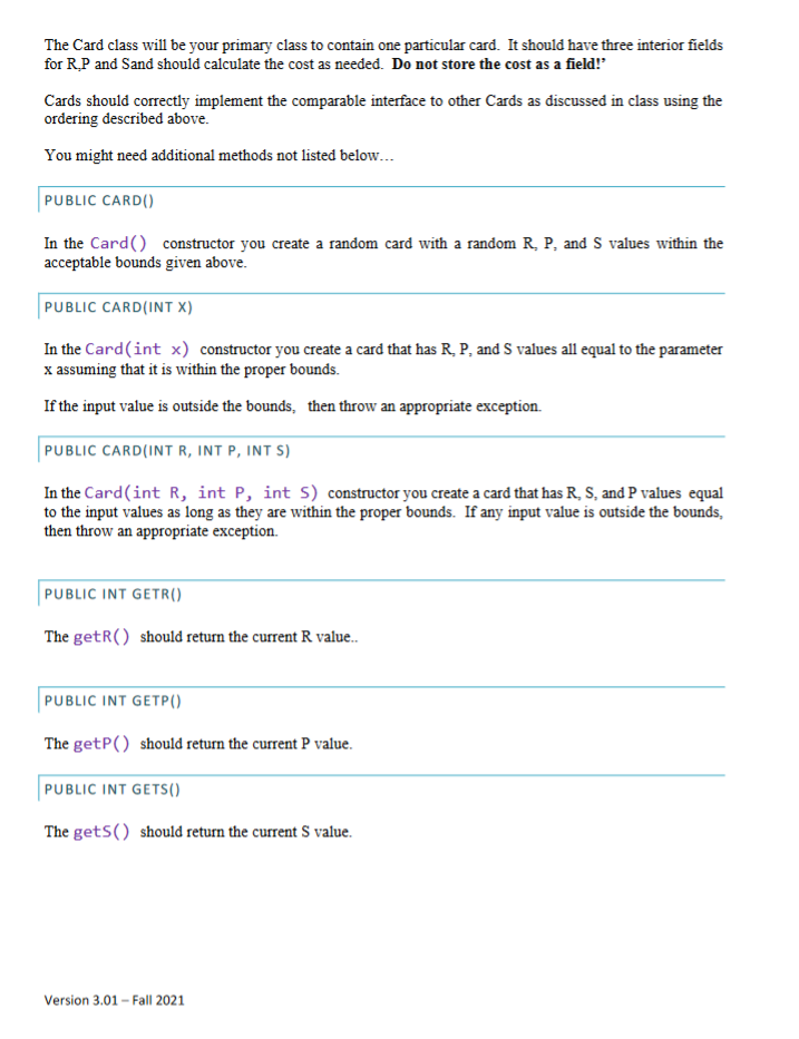 Solved CS145 - PROGRAMMING ASSIGNMENT – CARD ARRAY LIST | Chegg.com