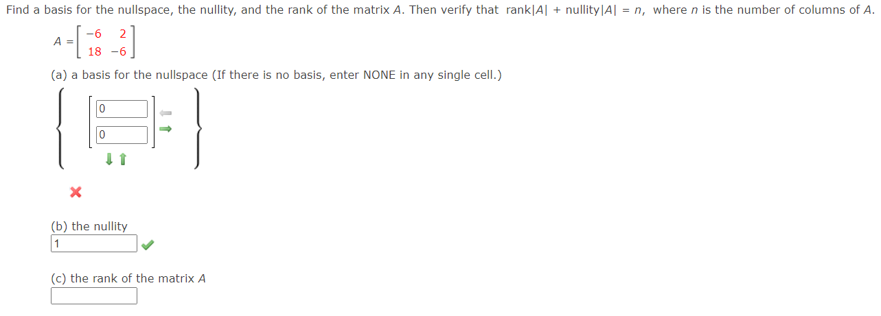 Solved Find a basis for the nullspace, the nullity, and the | Chegg.com