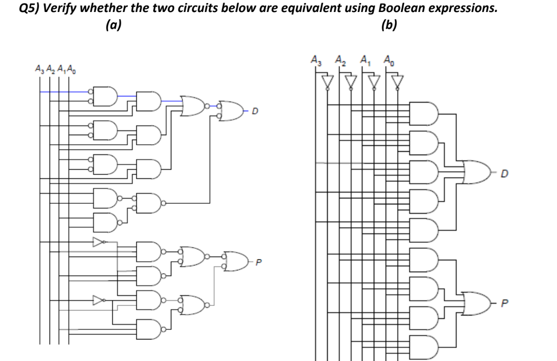 Solved Q5) ﻿Verify whether the two circuits below are | Chegg.com