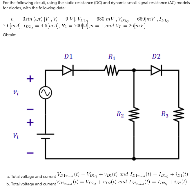Solved For the following circuit, using the static | Chegg.com