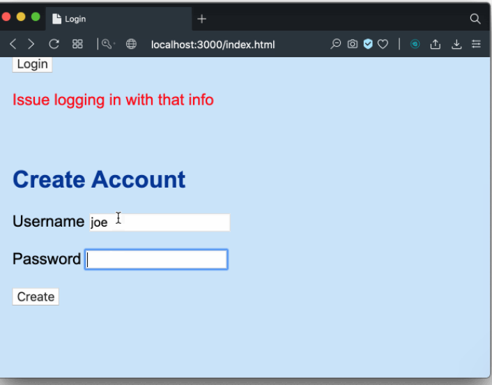 Solved Login + C881 localhost:3000/index.html Q Ostaa | Chegg.com