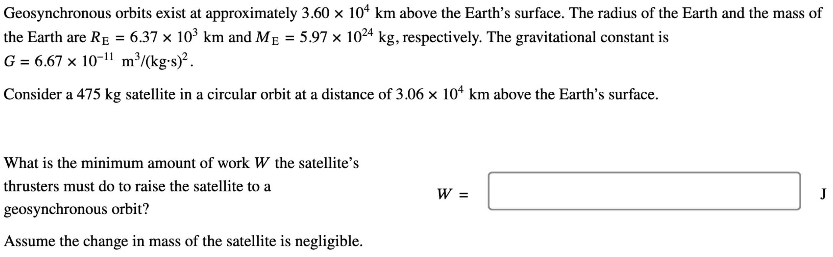 Solved Geosynchronous orbits exist at approximately 3.60×104 | Chegg.com