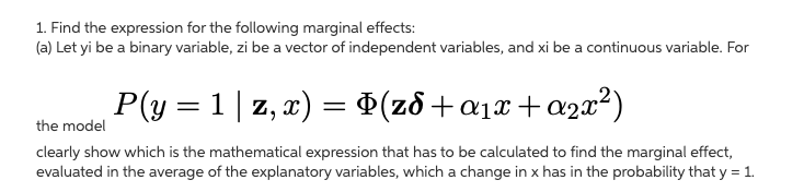 Solved 1. Find the expression for the following marginal | Chegg.com
