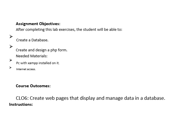 Solved Assignment Objectives: After completing this lab | Chegg.com