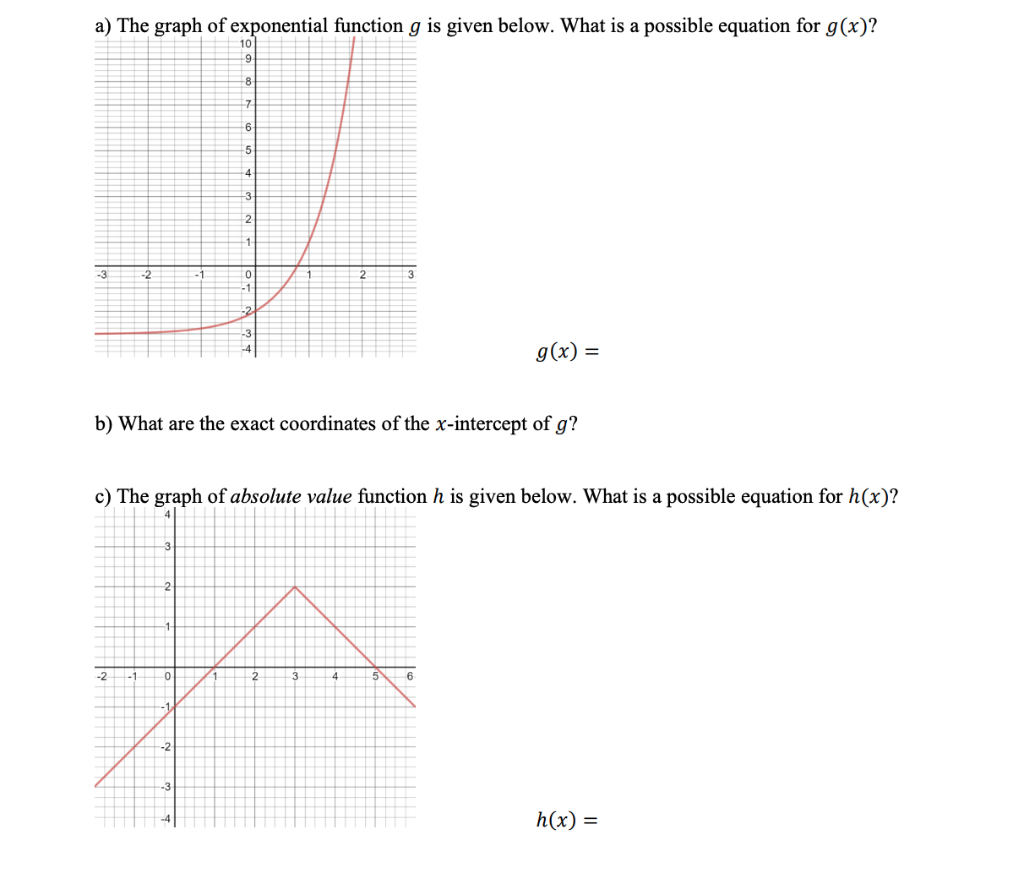 Solved a) The graph of exponential function g is given | Chegg.com