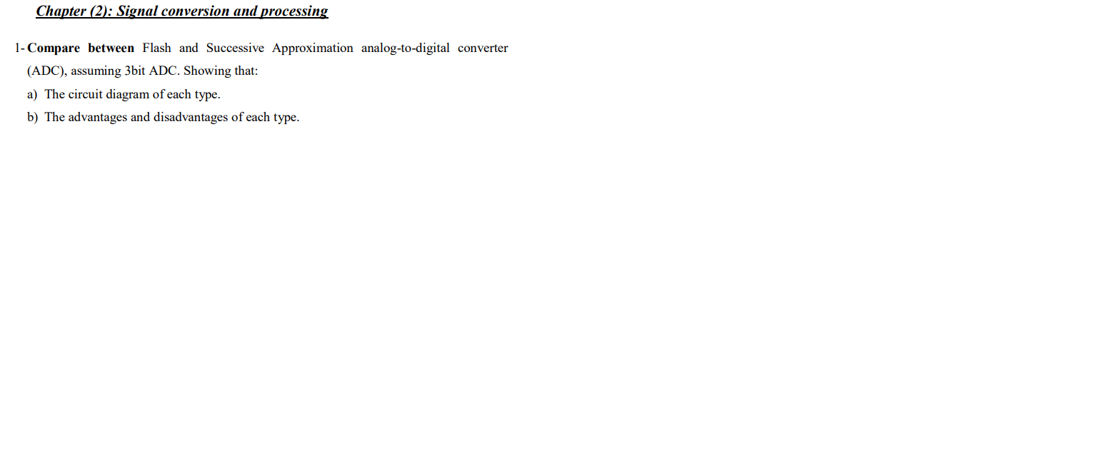 Solved Chapter (2): Signal conversion and processing 1- | Chegg.com