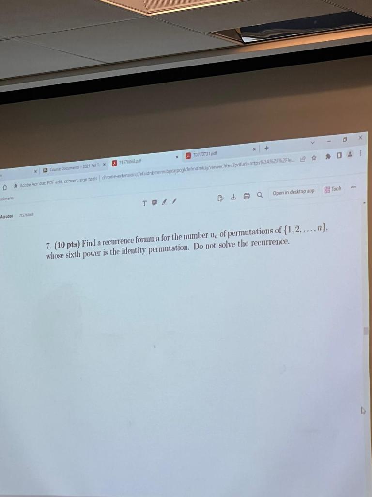 Solved 7. (10 pts) Find a recurrence formula for the number | Chegg.com