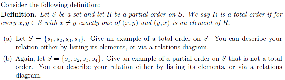 Solved Consider the following definition: Definition. Let S | Chegg.com