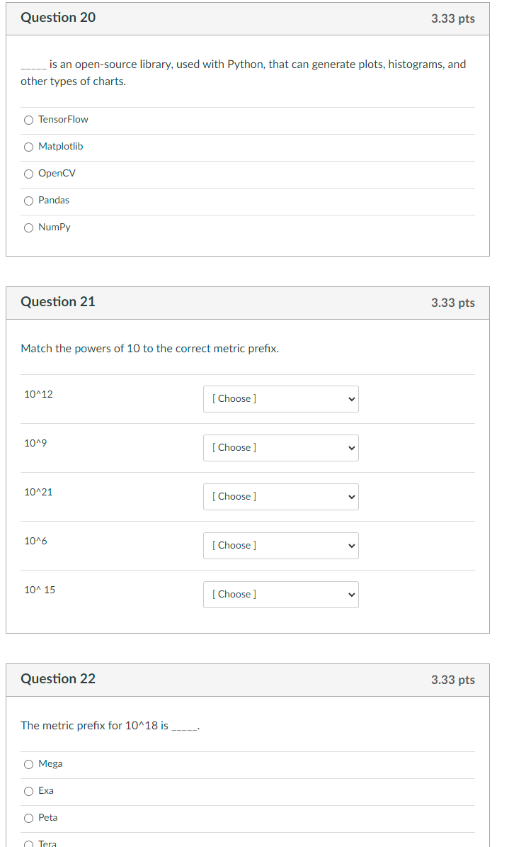 Solved is an open-source library, used with Python, that can | Chegg.com