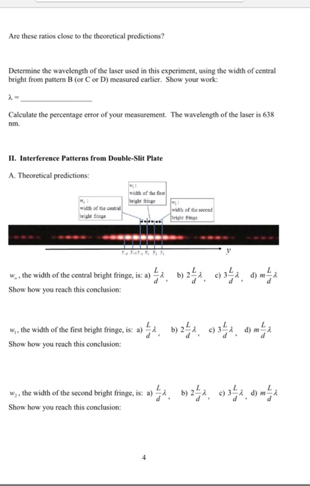 Name Date Diffraction and Interference Experiment: In | Chegg.com
