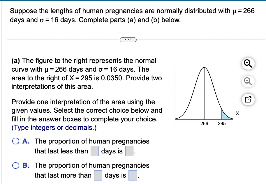 Solved Suppose the lengths of human pregnancies are normally | Chegg.com