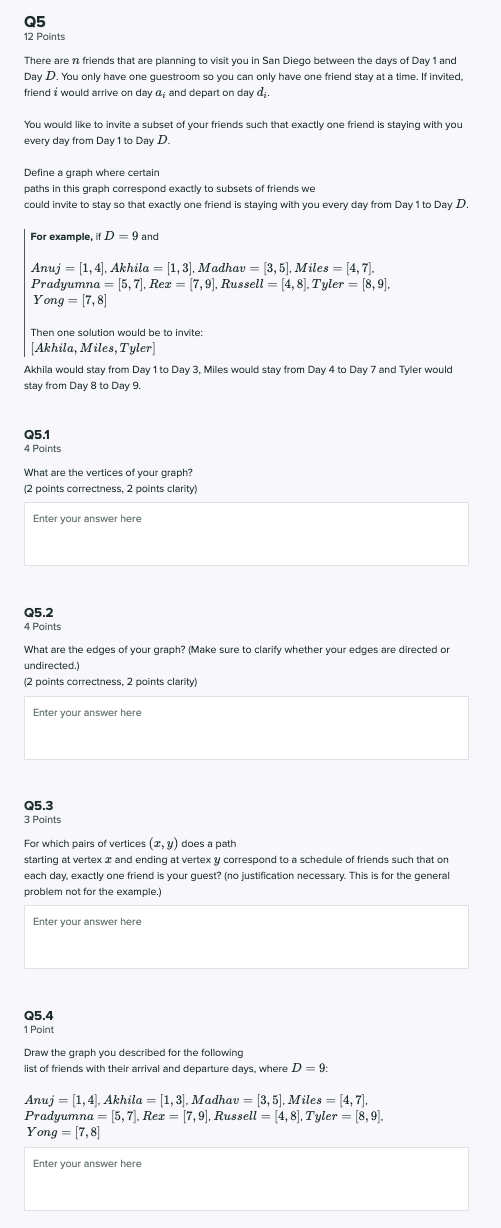 Solved Q5 12 Points There are n friends that are planning to | Chegg.com