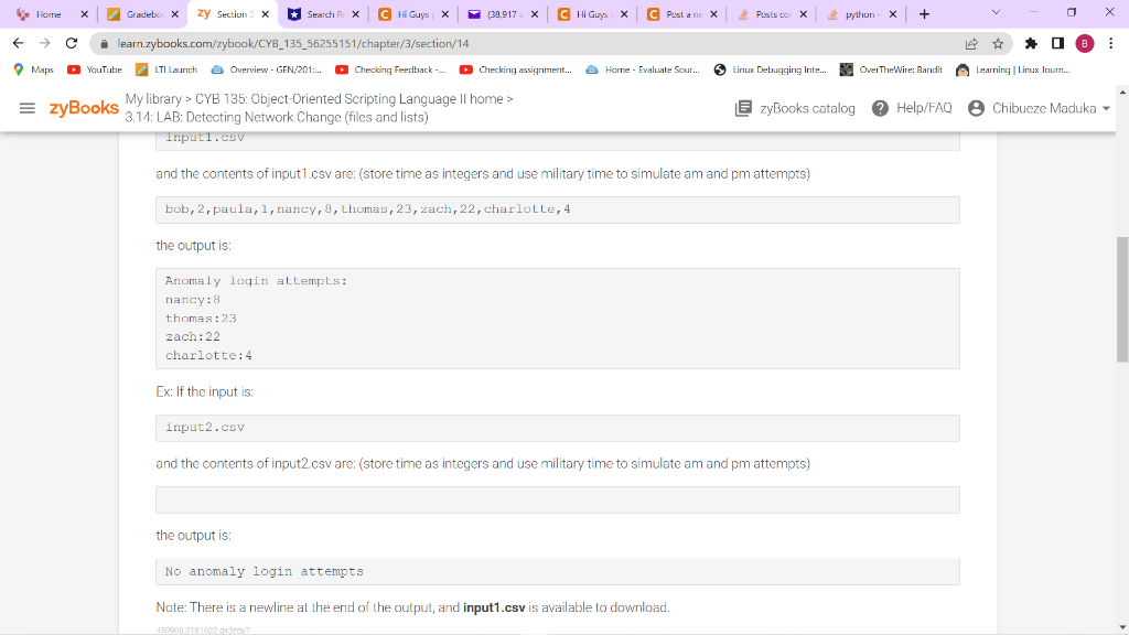 Solved 3.14 LAB: Detecting Network Change (files and lists) | Chegg.com