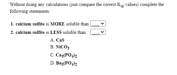 Solved 1. For each of the salts on the left, match the salts | Chegg.com