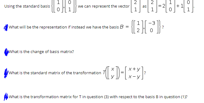 Solved Using the standard basis [011] we can represent the | Chegg.com