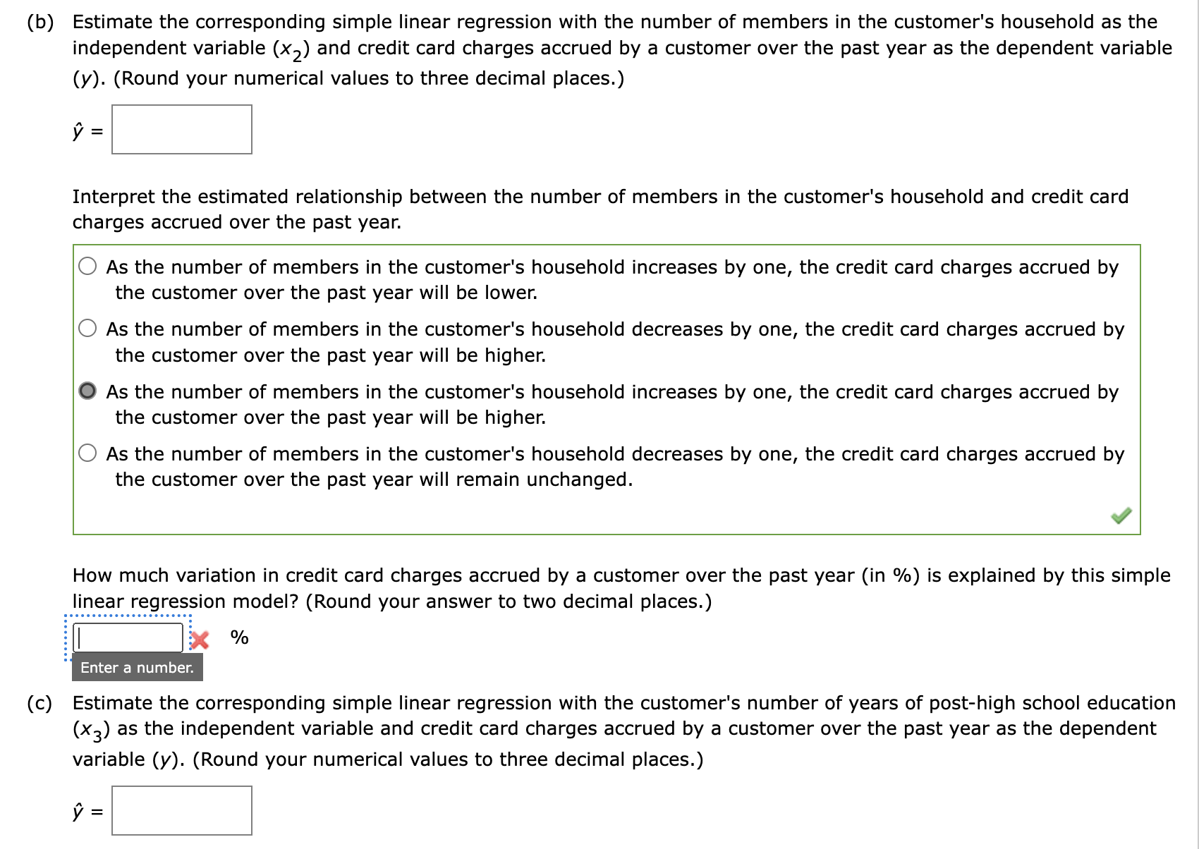 Solved multiple regression model estimated using a data set | Chegg.com