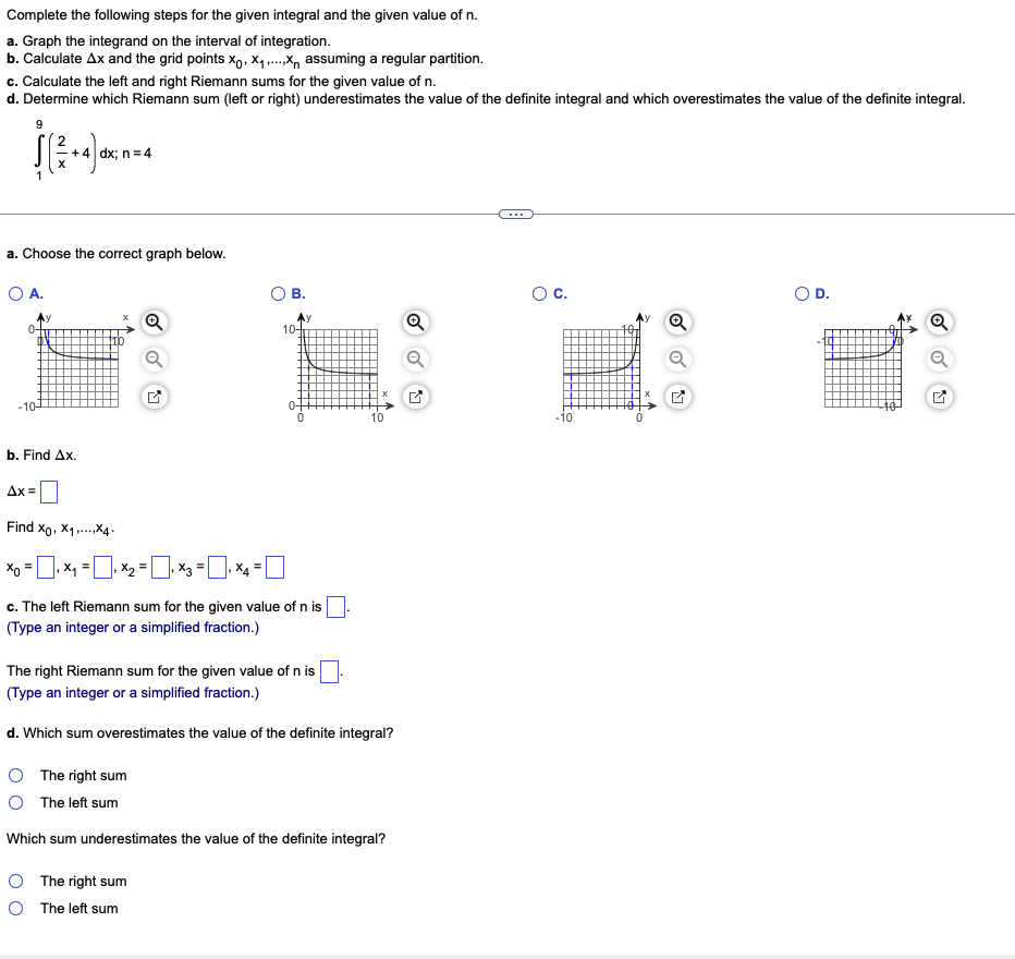 Solved Complete the following steps for the given integral | Chegg.com ...