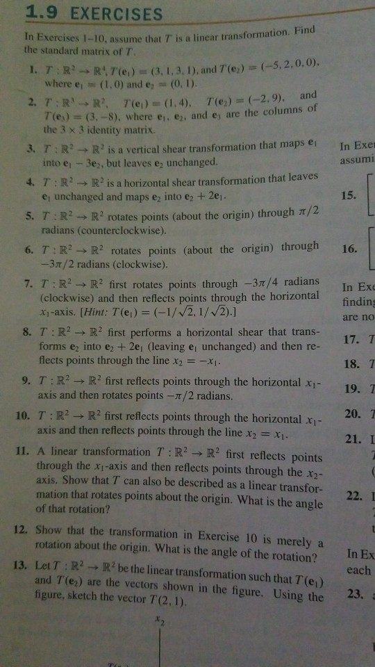 Solved 1.9 EXERCISES In Exel assumi 15. In Exercises 1-10, | Chegg.com