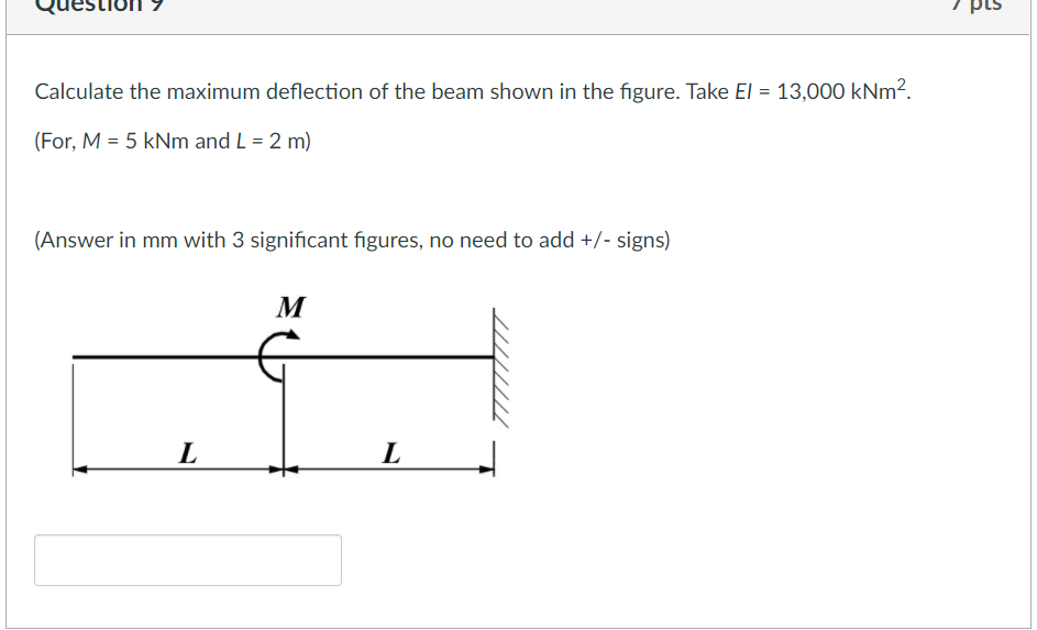 Solved pus Calculate the maximum deflection of the beam | Chegg.com