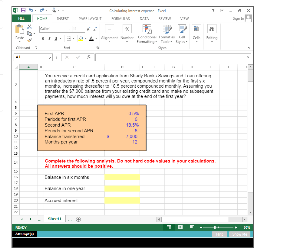Solved Calculating EAR - Excel ? X FILE HOME INSERT PAGE | Chegg.com